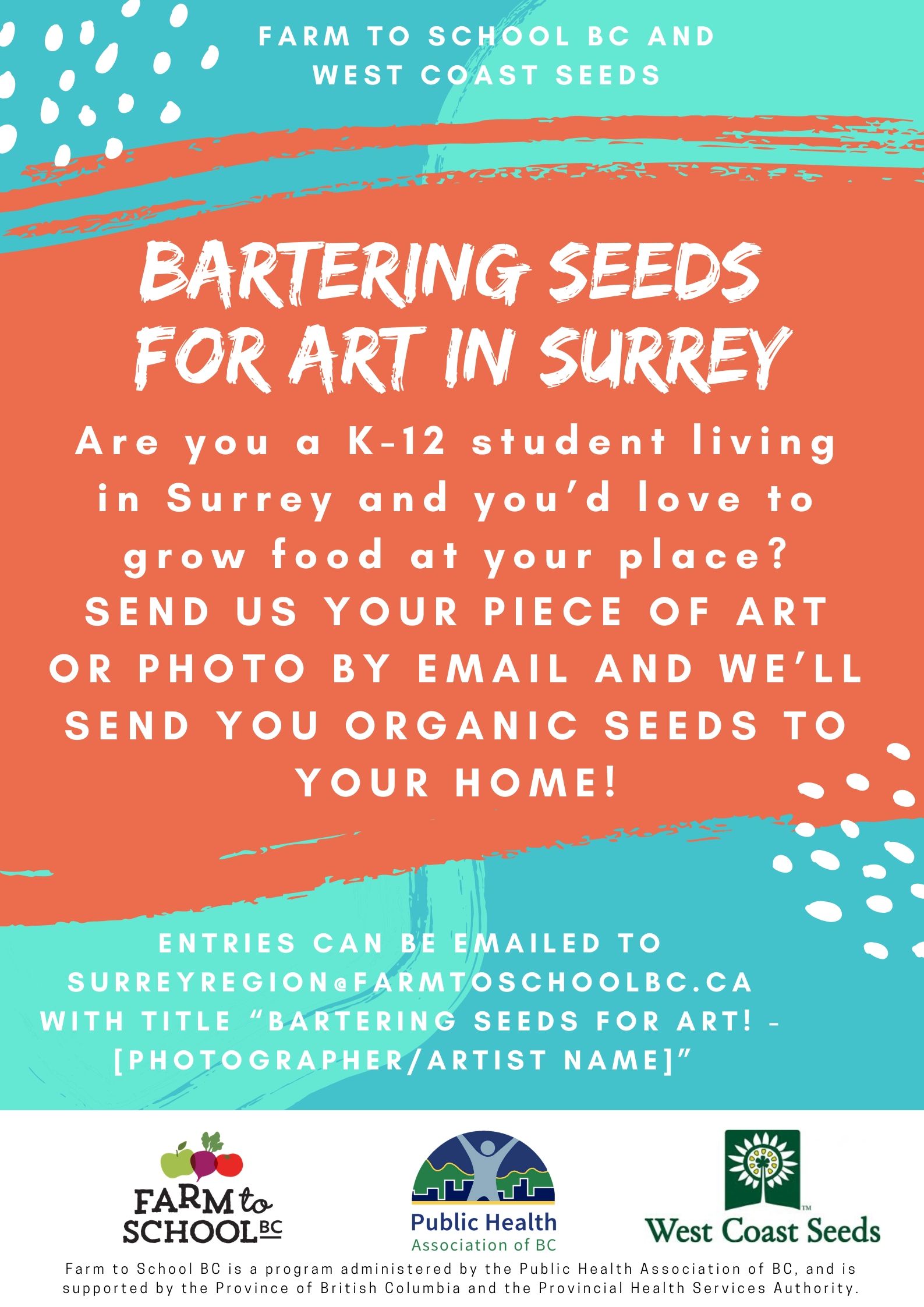 Seeds for Art Surrey poster - Farm to School BC